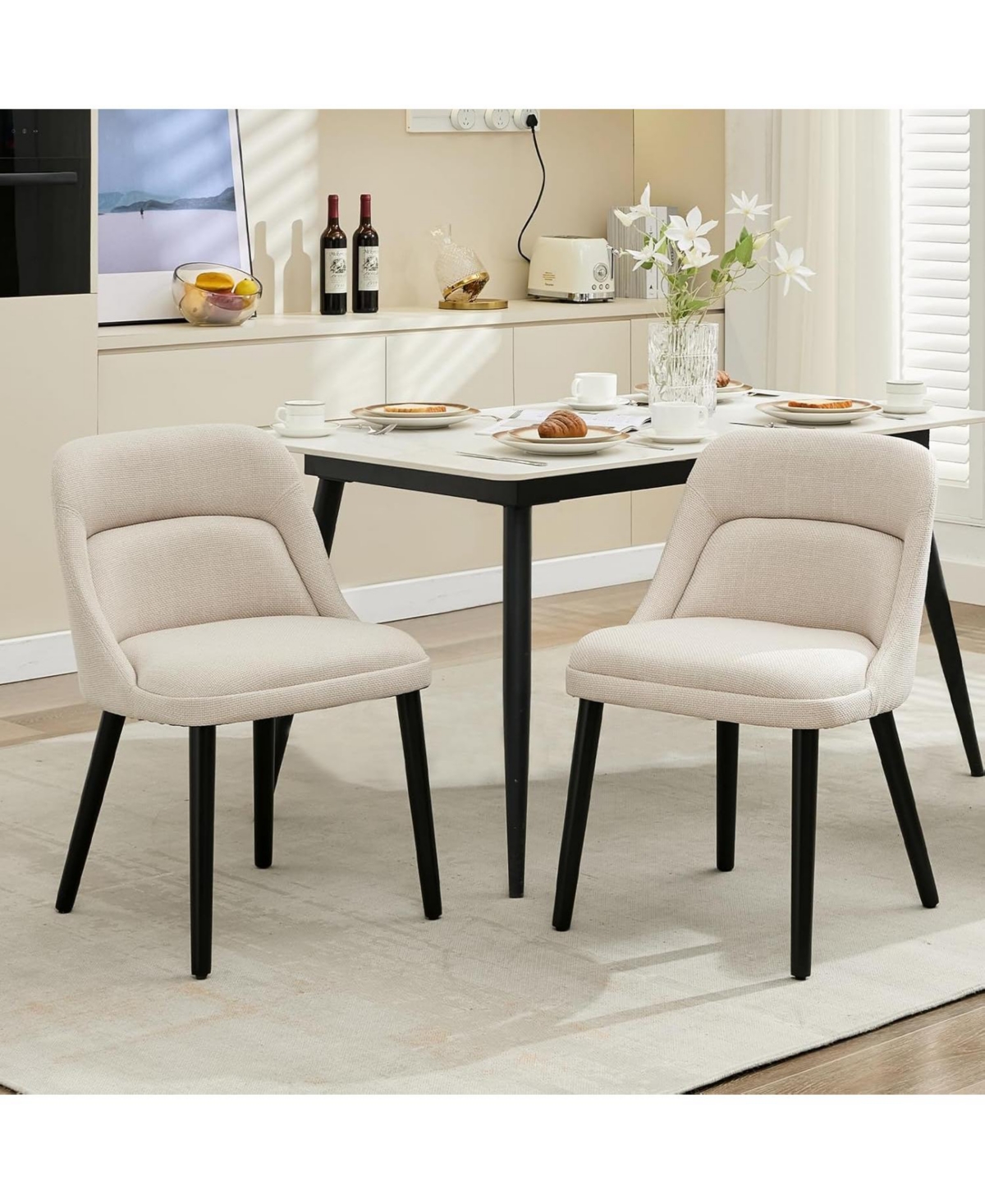 Click here for gaomon Set of 2 Upholstered Dining Chairs  Modern... prices