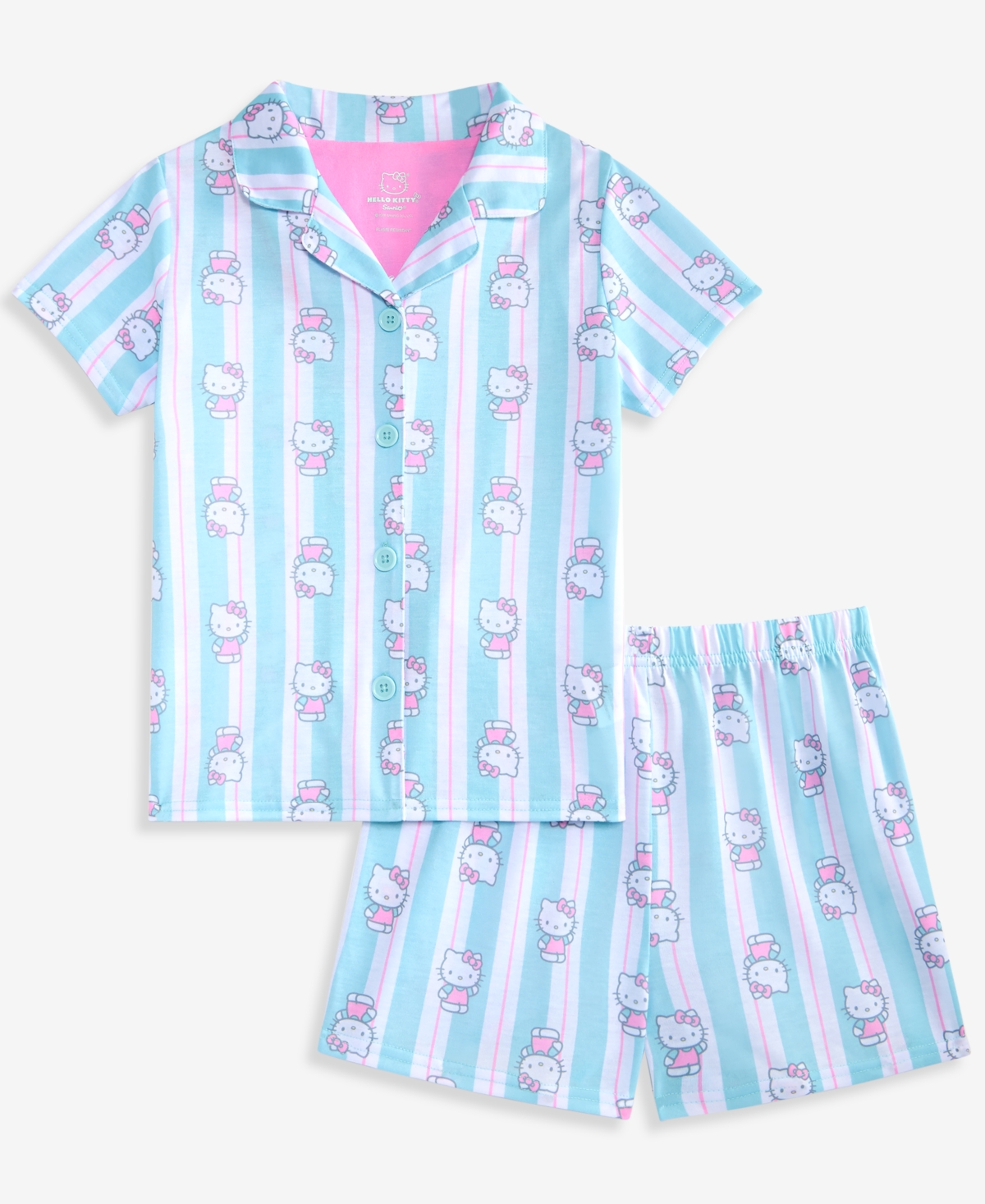 Click here for Hello Kitty Girls 4-10 Button-Down Pajamas  2-Piec... prices