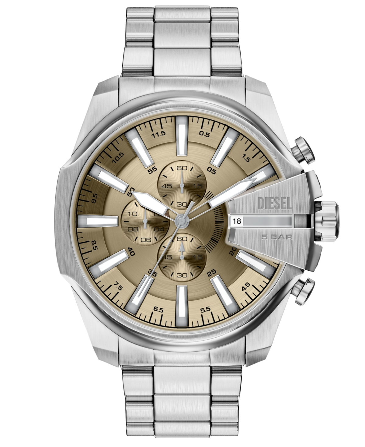 Click here for Diesel Mens Mega Chief Slim Quartz Chronograph Sil... prices