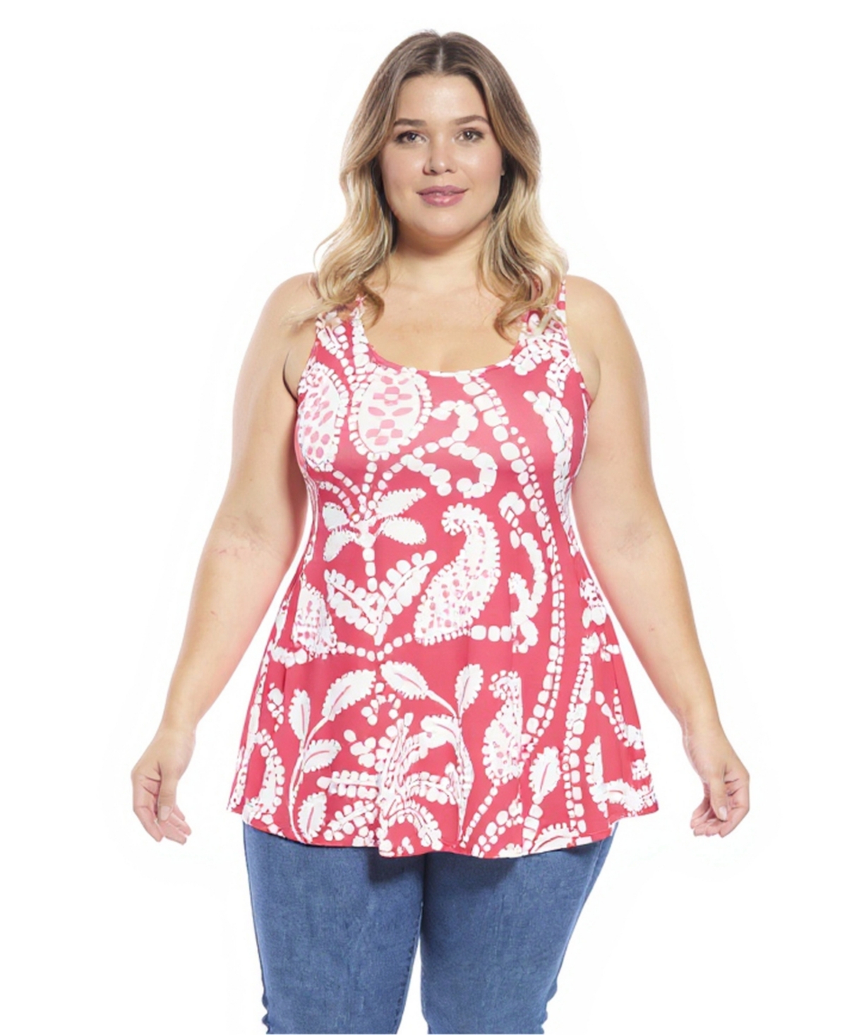 Click here for 24seven Comfort Apparel Plus Size Paisley Scoop Ne... prices