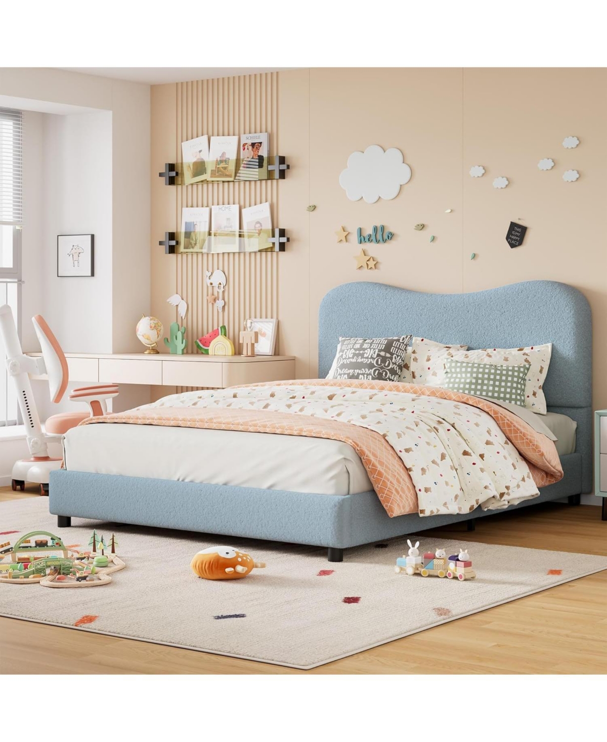 Click here for gaomon Velvet Upholstered Bed Frame Bed with Boucl... prices