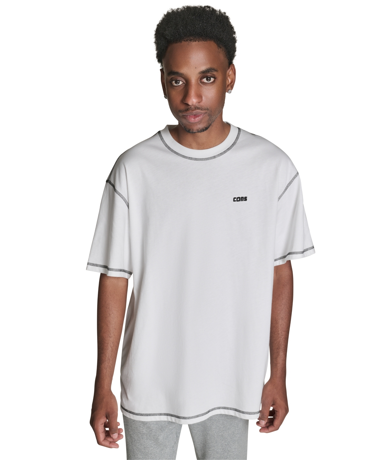 Click here for Converse Mens Crewneck Oversized T-Shirt - White prices