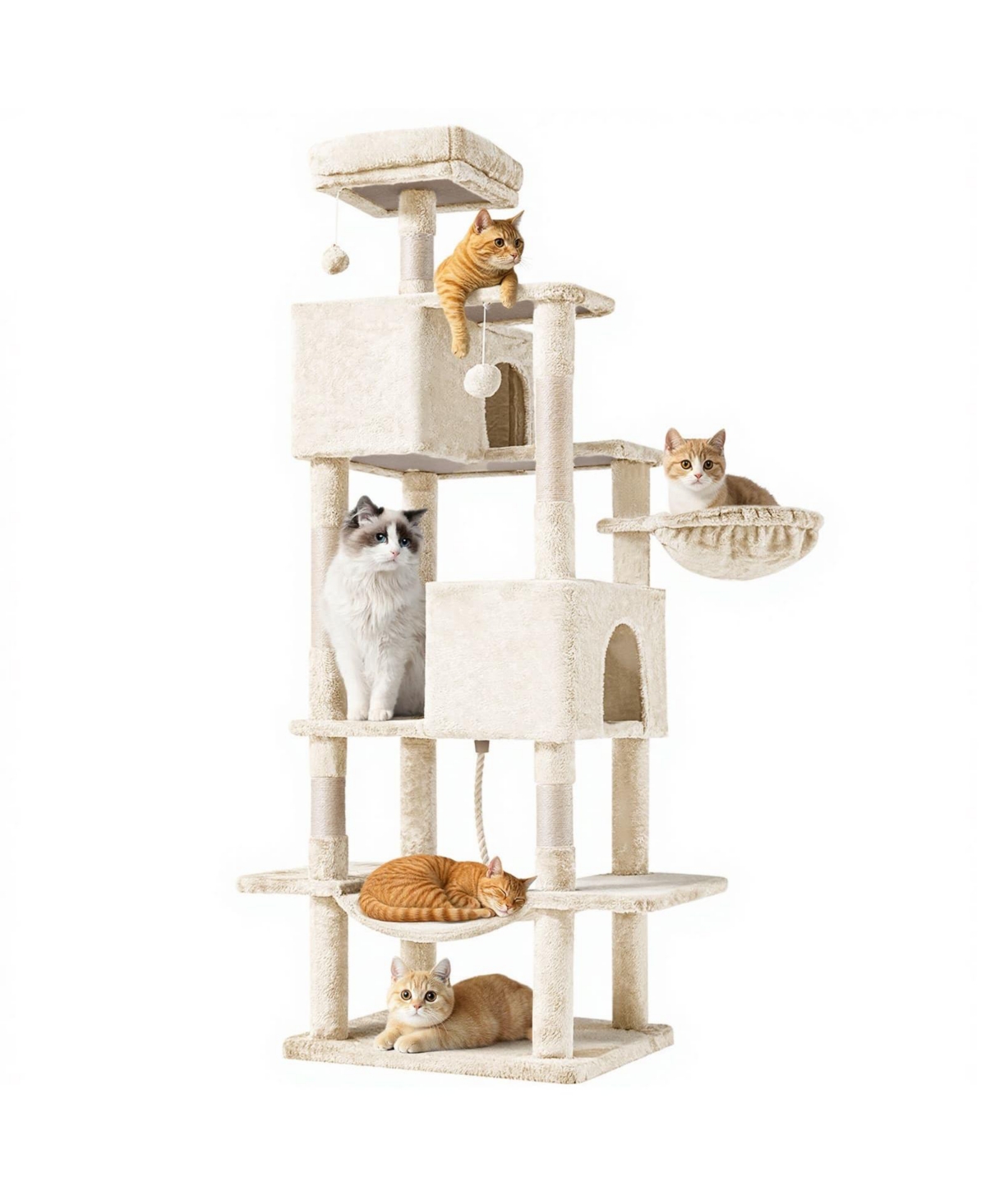 Click here for Zeus & Ruta 66in Cat Tree Tower: Large Multi-Cat C... prices