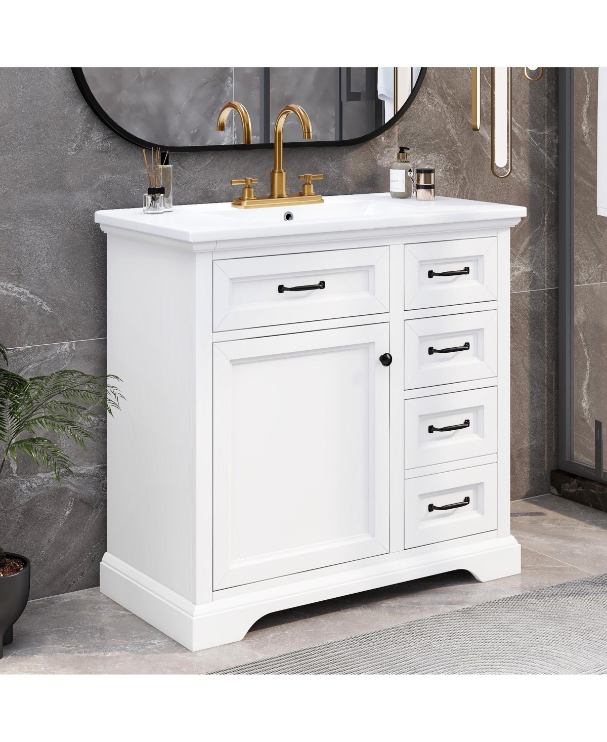 Click here for Cesicia 36 in. Bathroom Vanity with Ceramic Sink &... prices