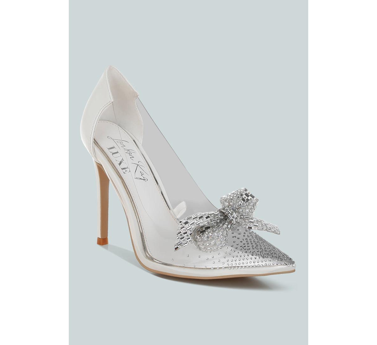 Click here for Women Erika Rhinestones Embellished Clear Pump Sho... prices