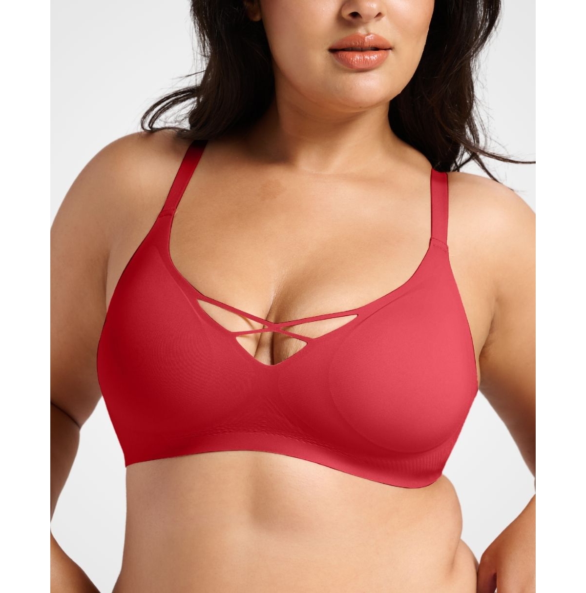 Click here for Siella Womens No-Show V-Neck Bra with removable pa... prices