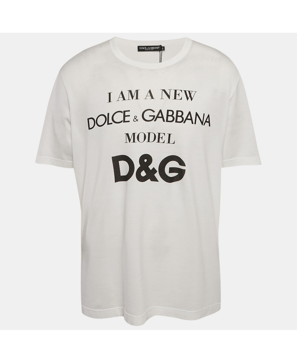 Click here for Pre-Owned Dolce & Gabbana Mens White Logo Model Pr... prices