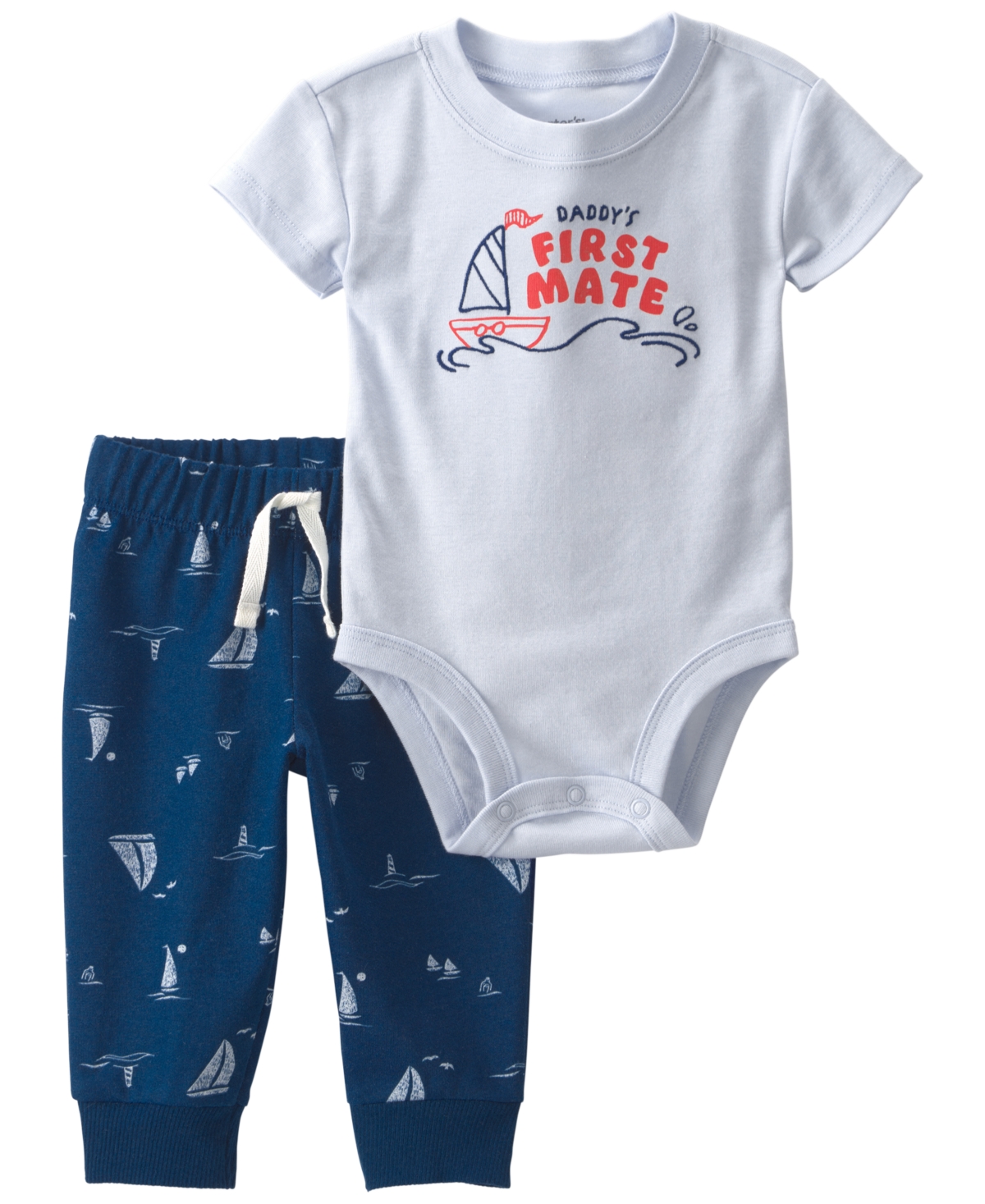 Click here for Carters Baby Boys Daddys First Mate Boat Print Bod... prices