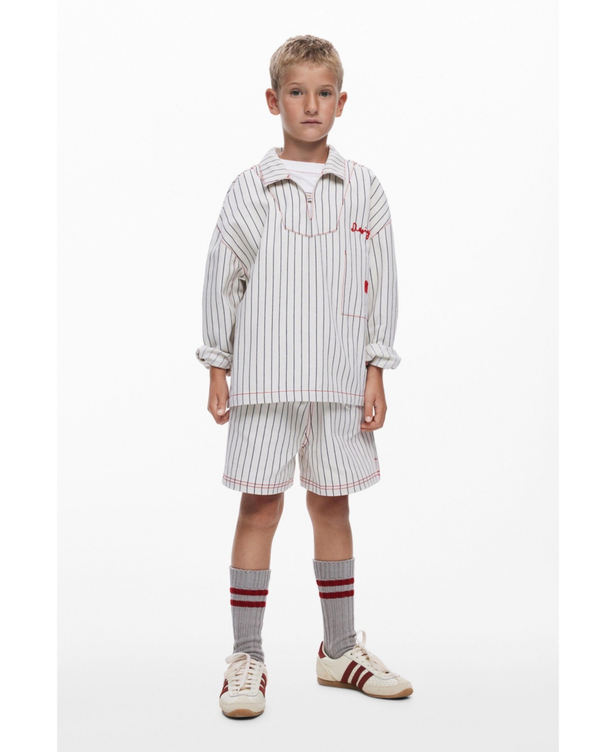 Click here for Desigual Boys Boyss Striped shorts - White prices
