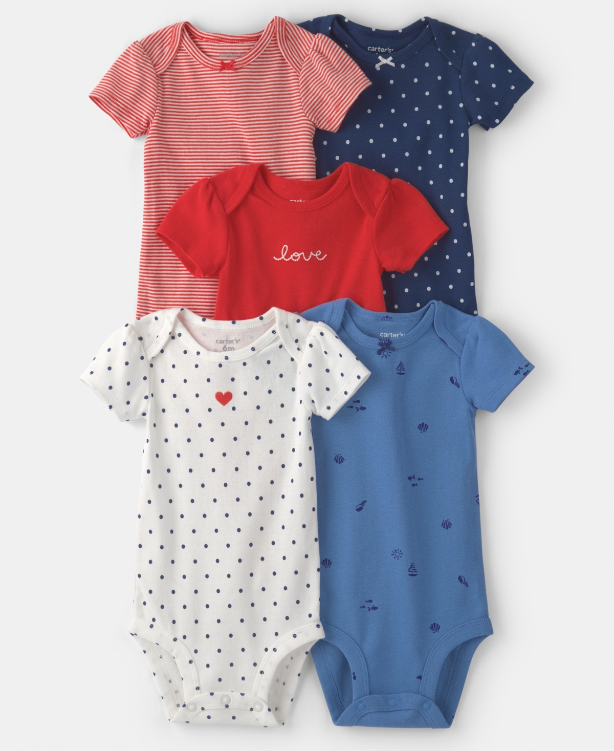 Click here for Carters Baby Girls Beach Multipack Bodysuits  5-Pa... prices