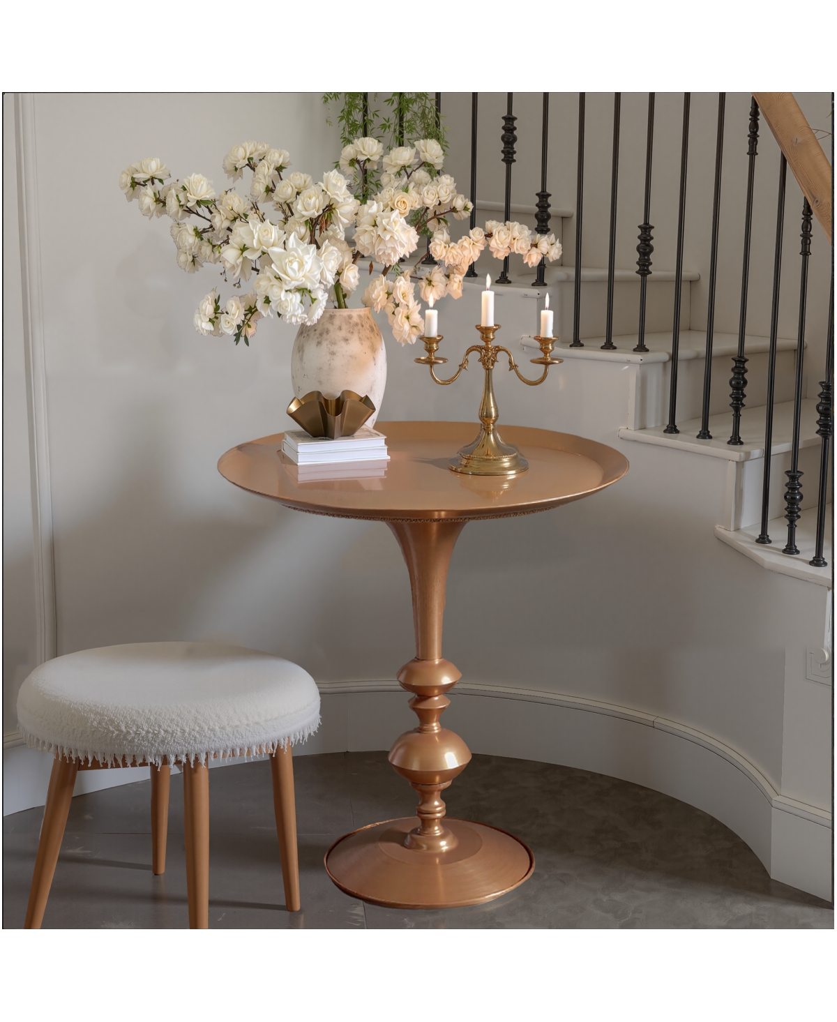 Click here for Streamdale Furniture Small Round Gold End Table  2... prices
