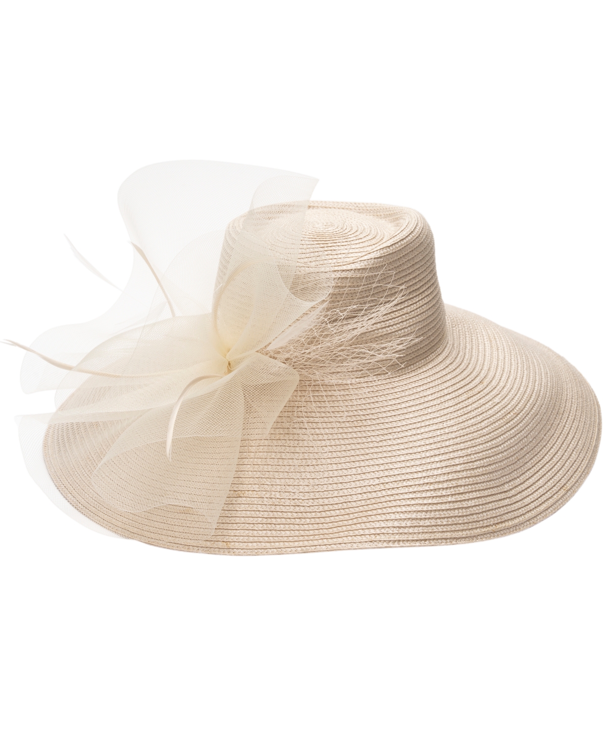 Click here for August Hats Romantic Profile Crinoline Hat - Taupe prices