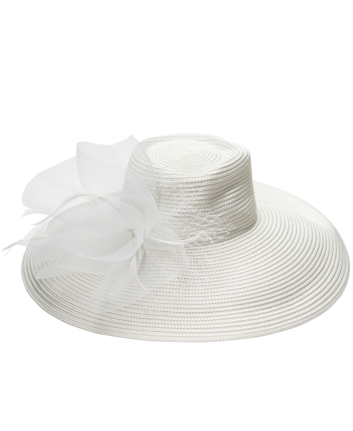 Click here for August Hats Romantic Profile Crinoline Hat - White prices