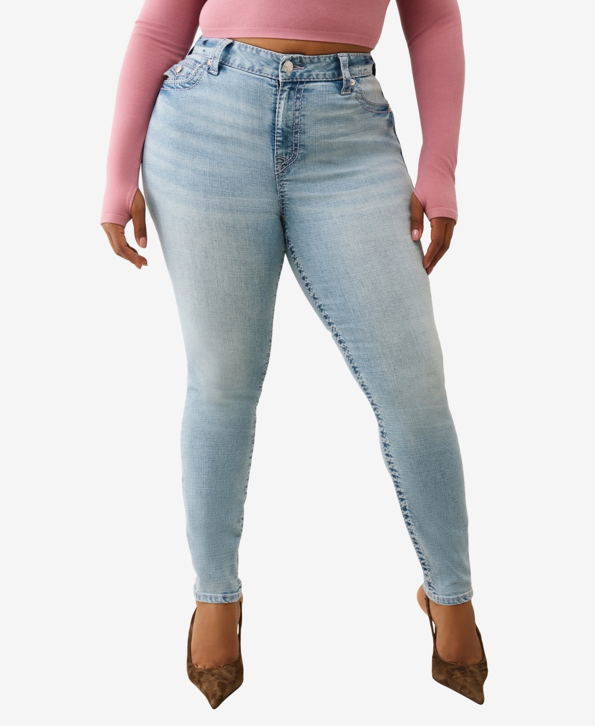 Click here for True Religion Plus Jennie Mid Rise Skinny Big T Fl... prices