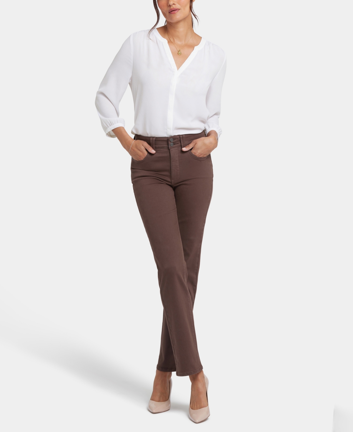 Click here for Nydj Womens Marilyn Straight Wide Waistband Jeans... prices