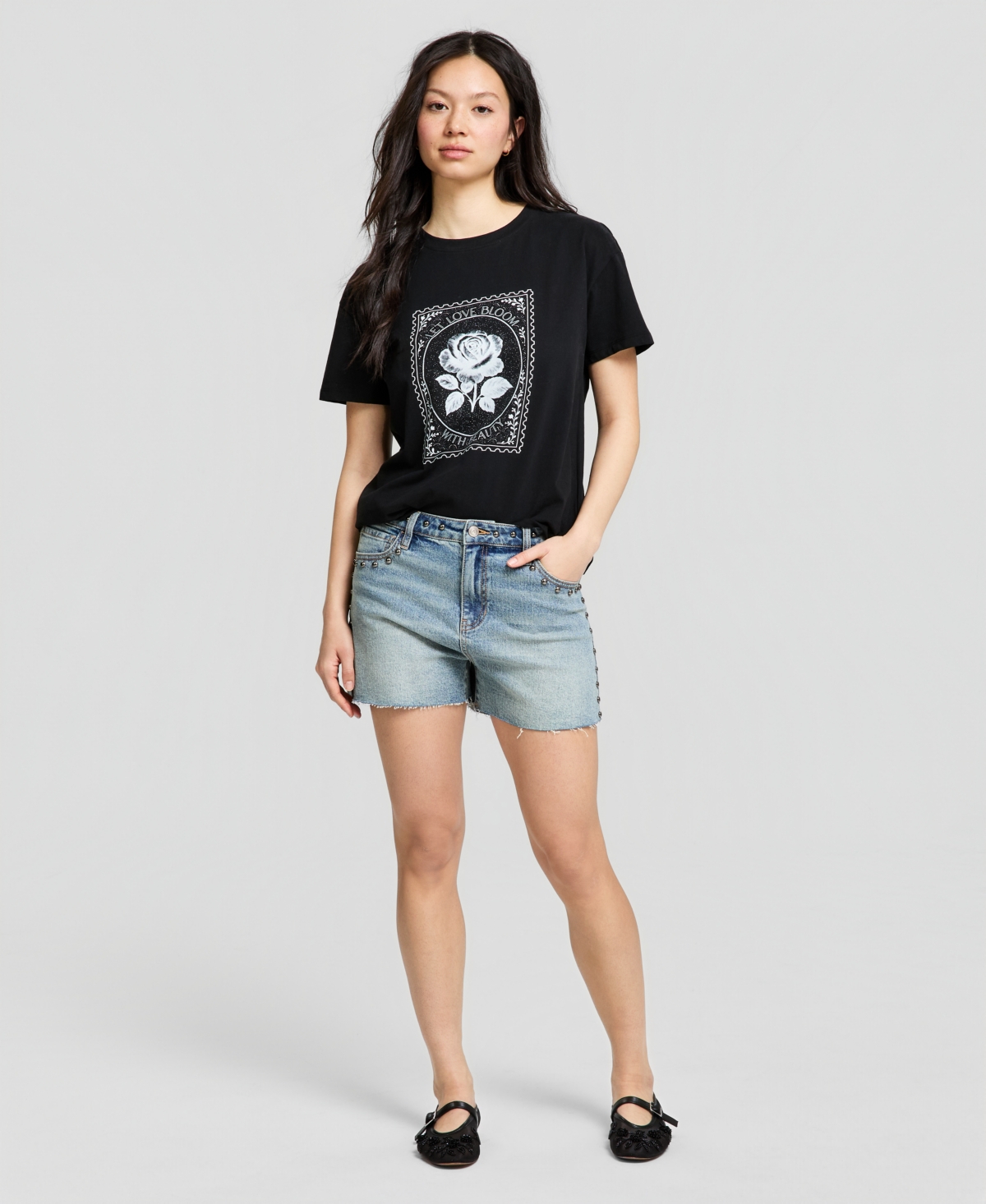 Click here for And Now This Womens Studded Jean Shorts  Macys Exc... prices