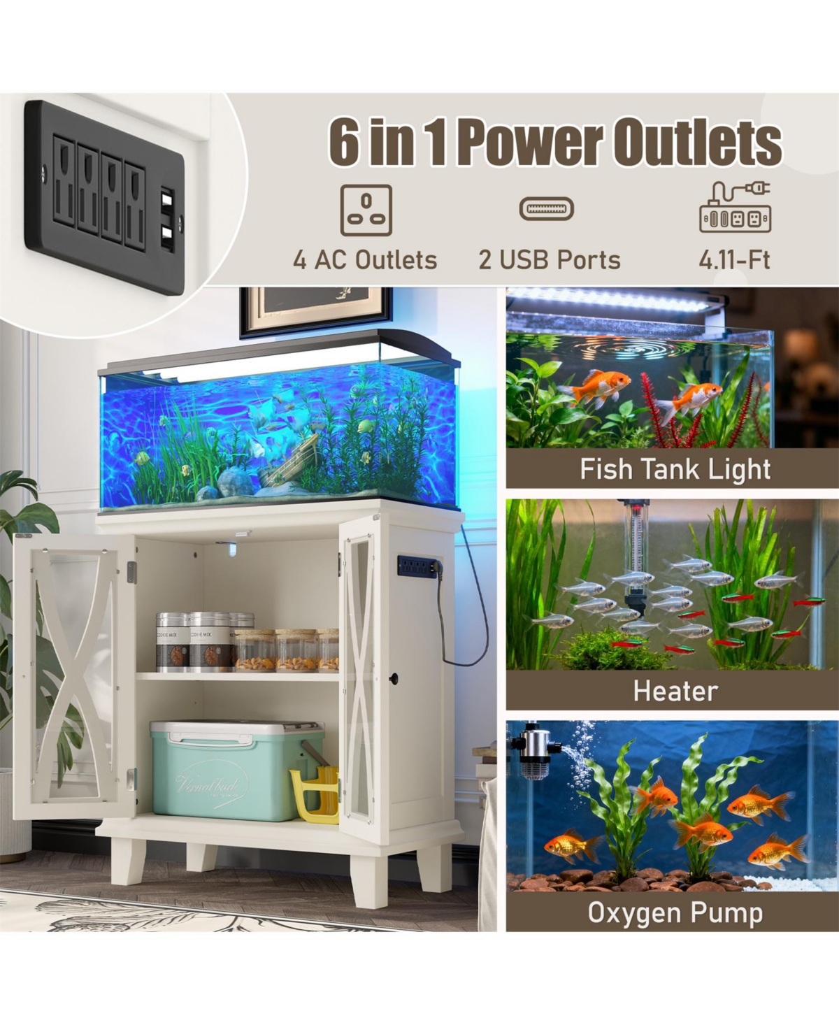 Click here for Aostirmotor 20 Gallon Aquarium Stand with Power Ou... prices