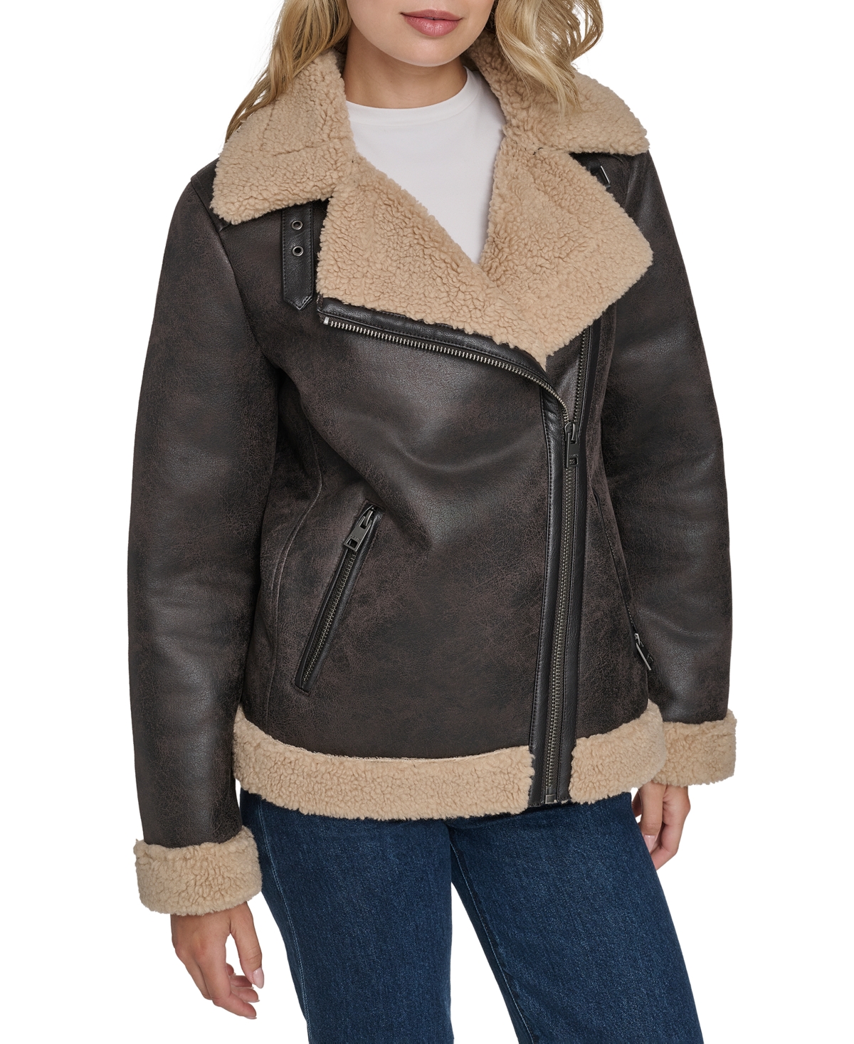 Click here for Levis Womens Faux Shearling Asymmetrical Moto Jack... prices