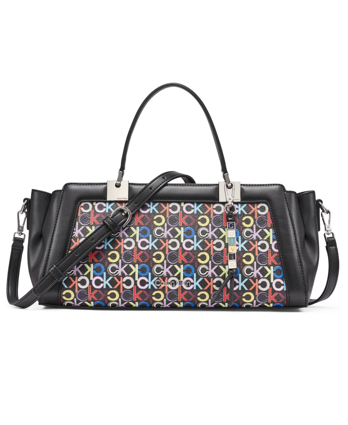 Click here for Calvin Klein Medium Jean Zipper Satchel Bag - Blac... prices