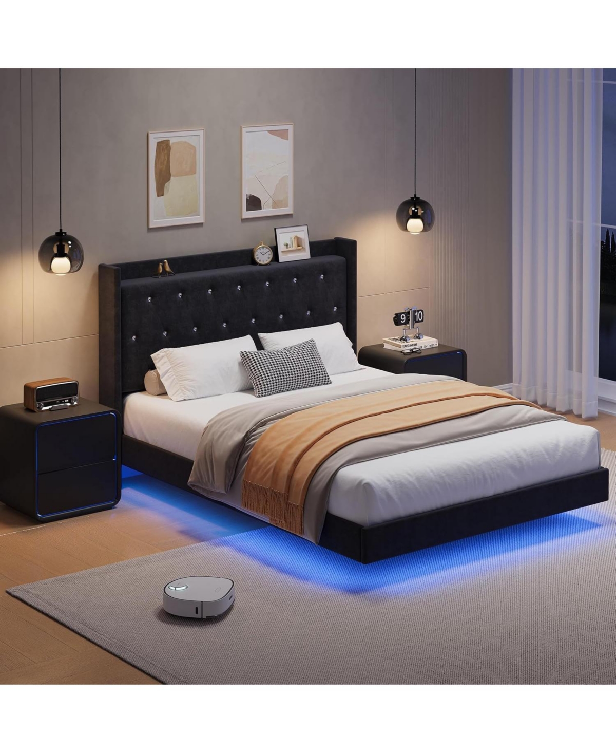 Click here for gaomon Bed Frame with Led Lights  Floating Platfor... prices