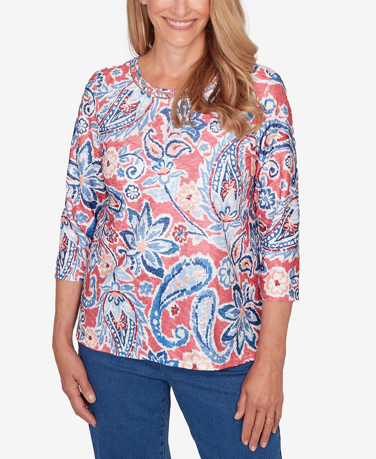 Click here for Alfred Dunner Petite Austin Embellished Paisley Fl... prices