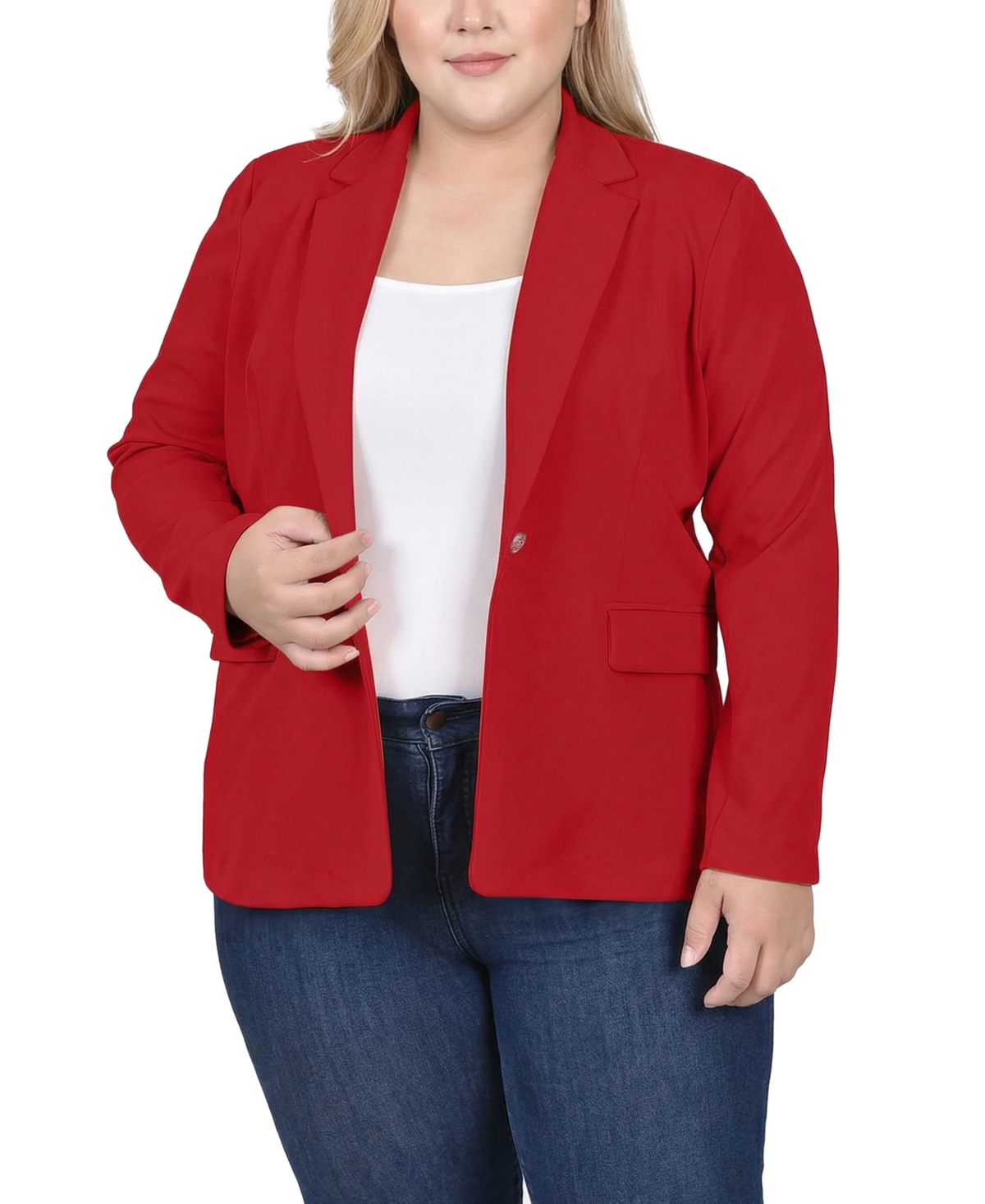 Click here for Ny Collection Plus Size Long Sleeve Scuba Crepe Ja... prices