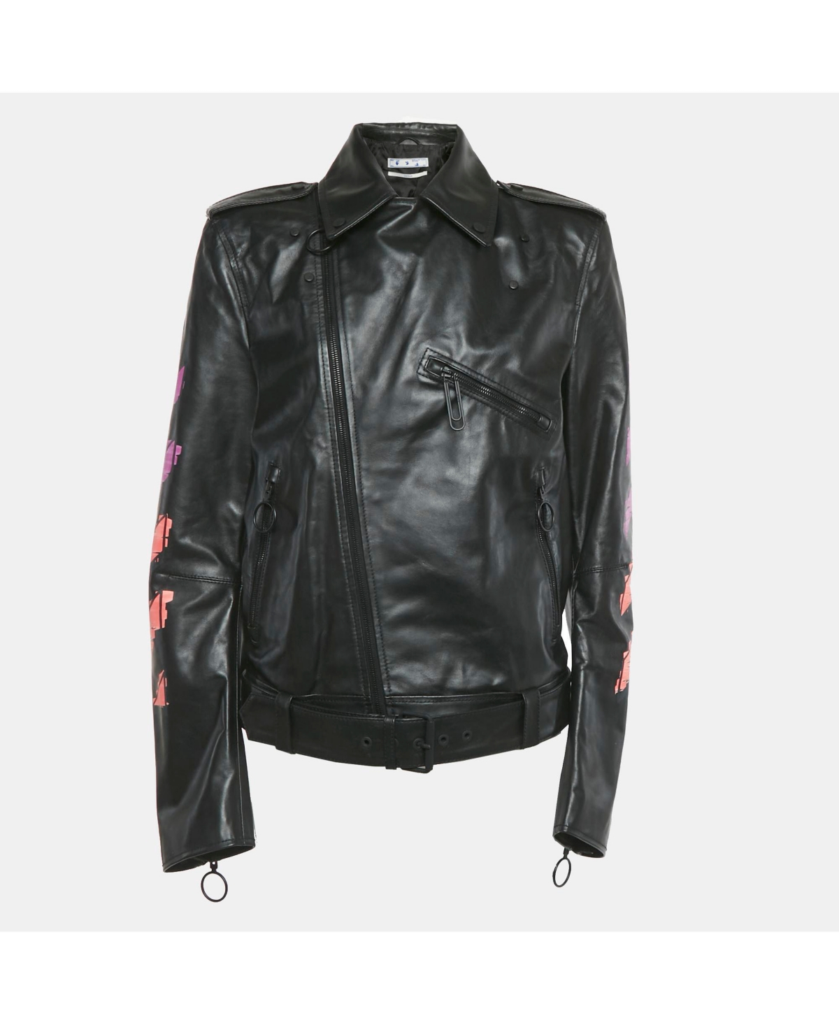 Click here for Pre-Owned Off-White Womens Black Arrow Painted Lea... prices