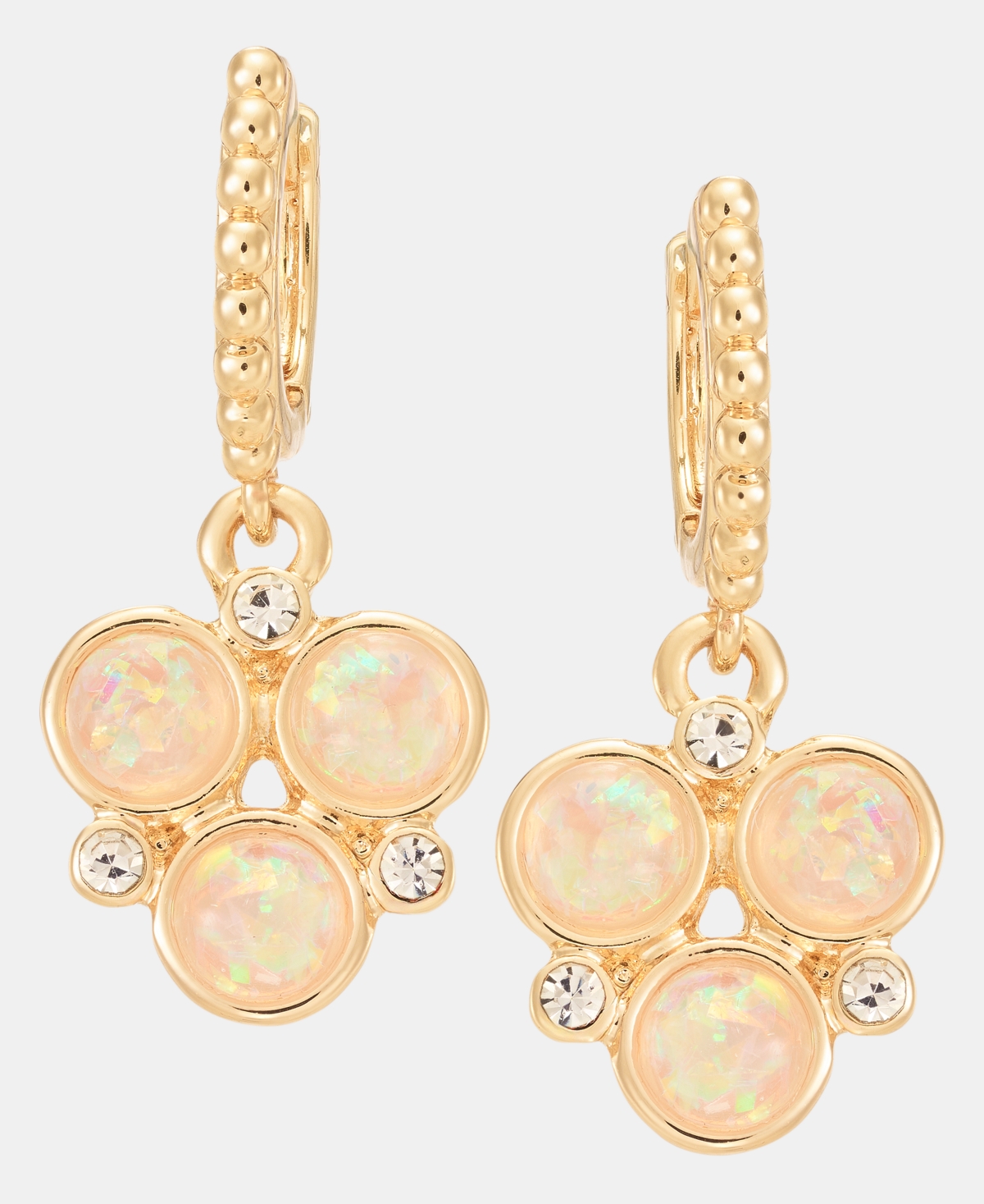 Click here for lonna & lilly Cluster Drop Hoop Earrings - White prices