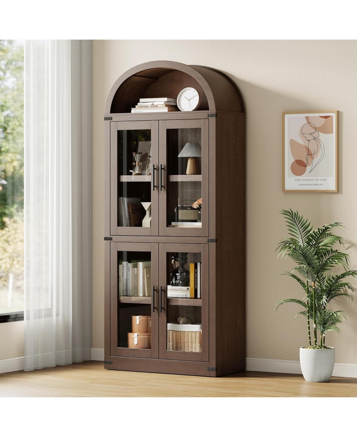 Click here for gaomon 71.6" Arched Display Cabinet  5-Tier A... prices