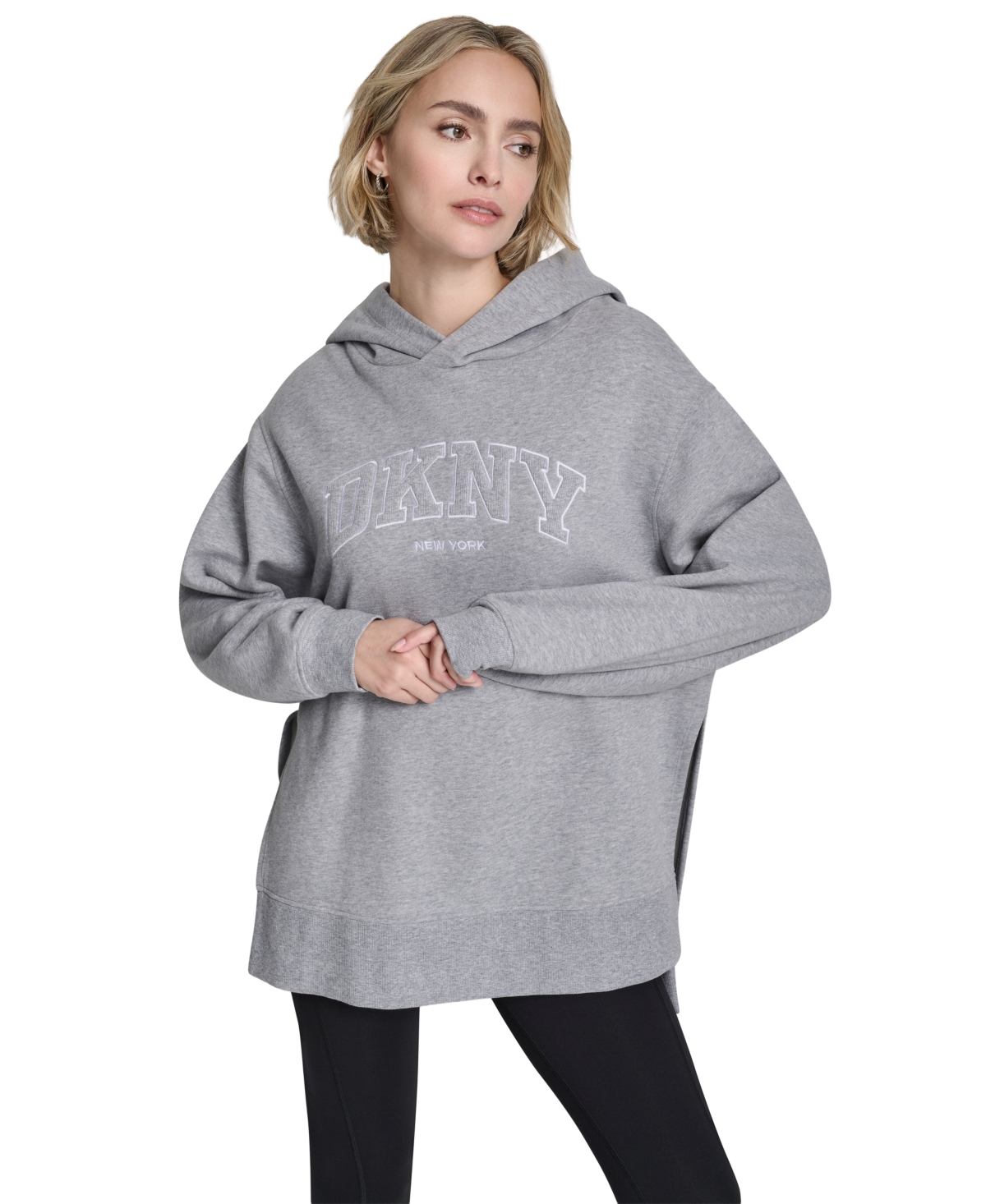 Click here for Dkny Sport Womens 3D Puff Applique Varsity Logo Ov... prices