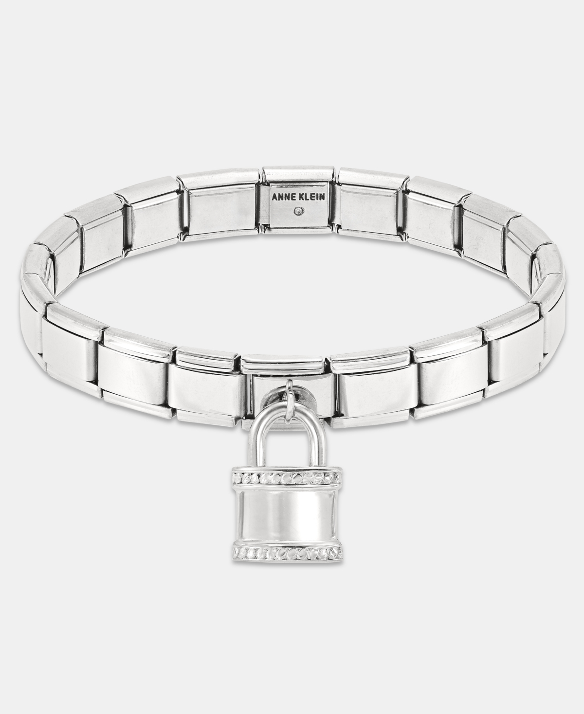 Click here for Anne Klein Padlock Charm Stretch Bracelet - Silver prices
