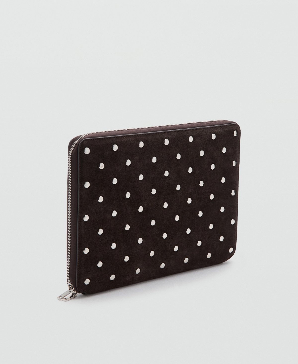 Click here for Mango Womens Studded Leather Laptop Case - Chocola... prices