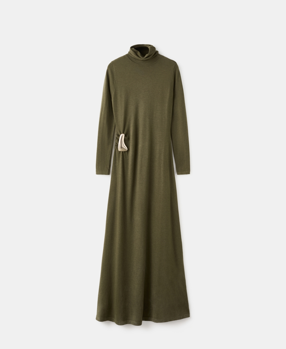 Click here for Mango Womens Brooch Turtleneck Knitted Dress - Kha... prices