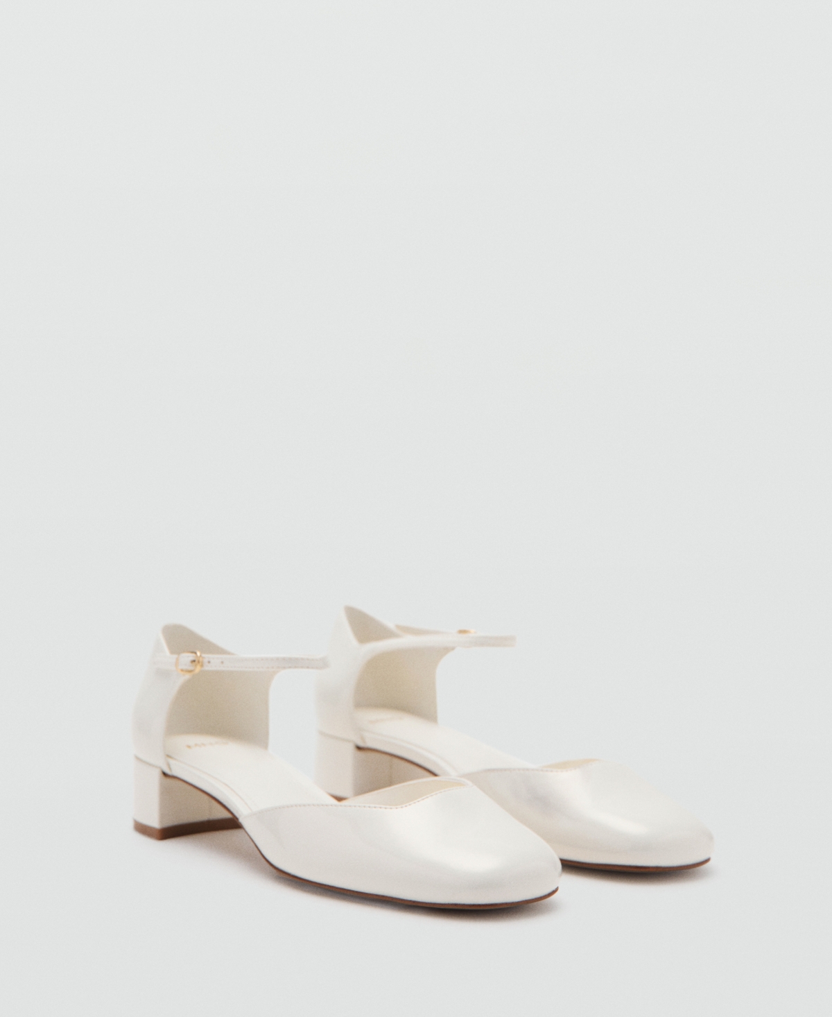 Click here for Mango Womens Patent Heeled Shoes - Ecru prices