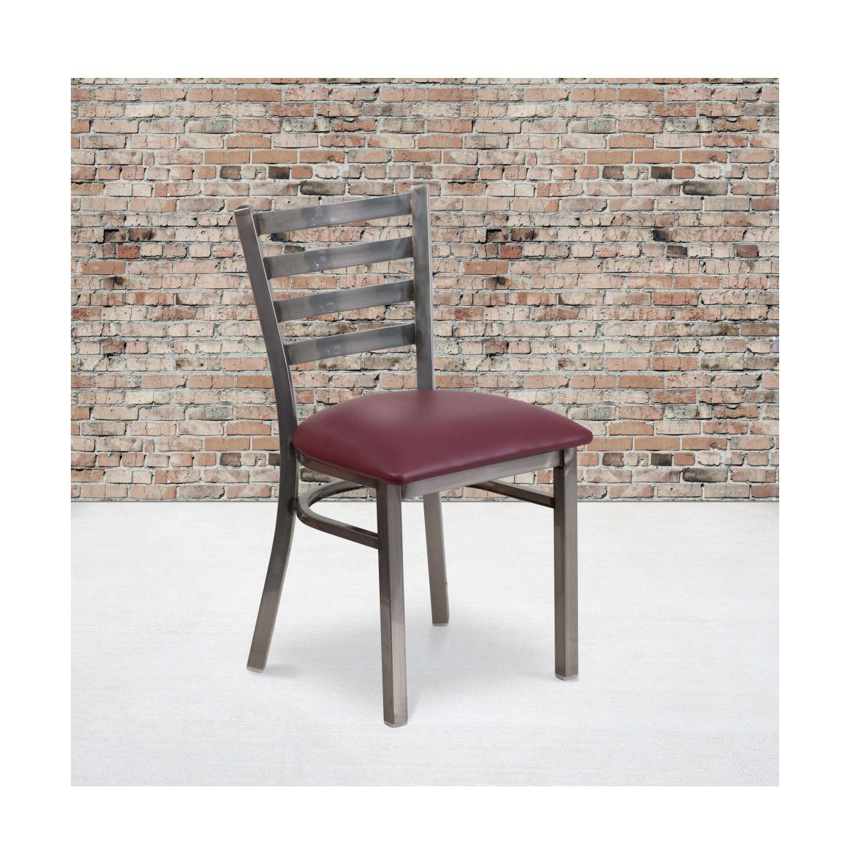 Click here for Emma+Oliver Clear Coated Ladder Back Metal Restaur... prices