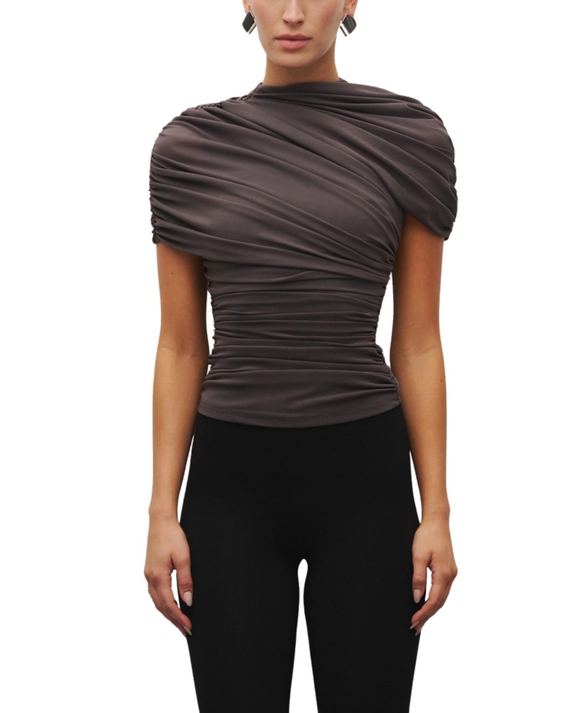 Click here for Heiress Beverly Hills Womens The Draped Shoulder T... prices