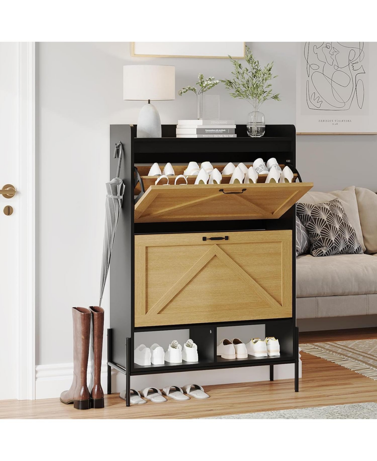 Click here for gaomon Shoe Cabinet with 2 Flip Drawers  Large Cap... prices