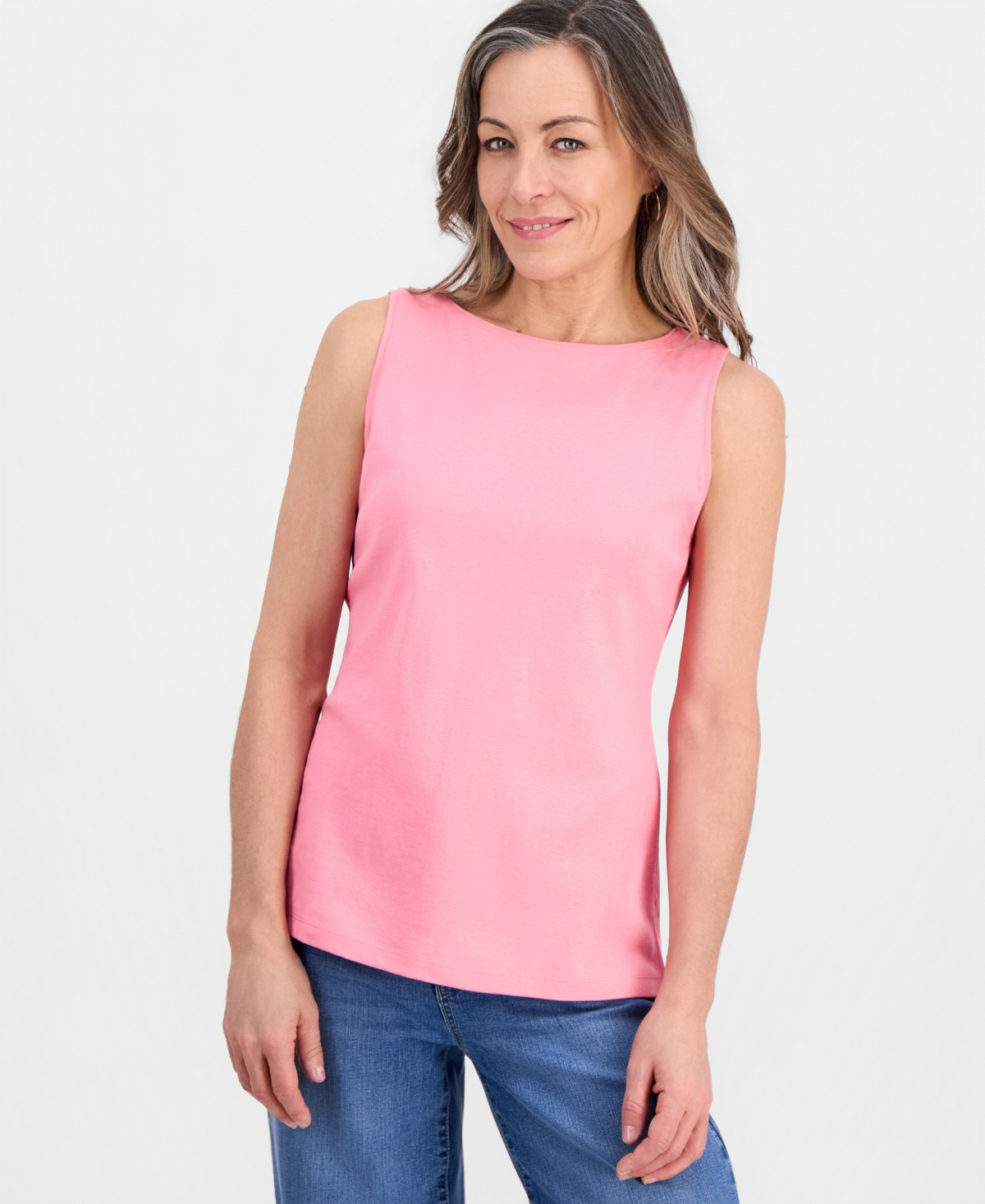 Click here for Style & Co Petite Sleeveless Boat-Neck Tank Top  C... prices