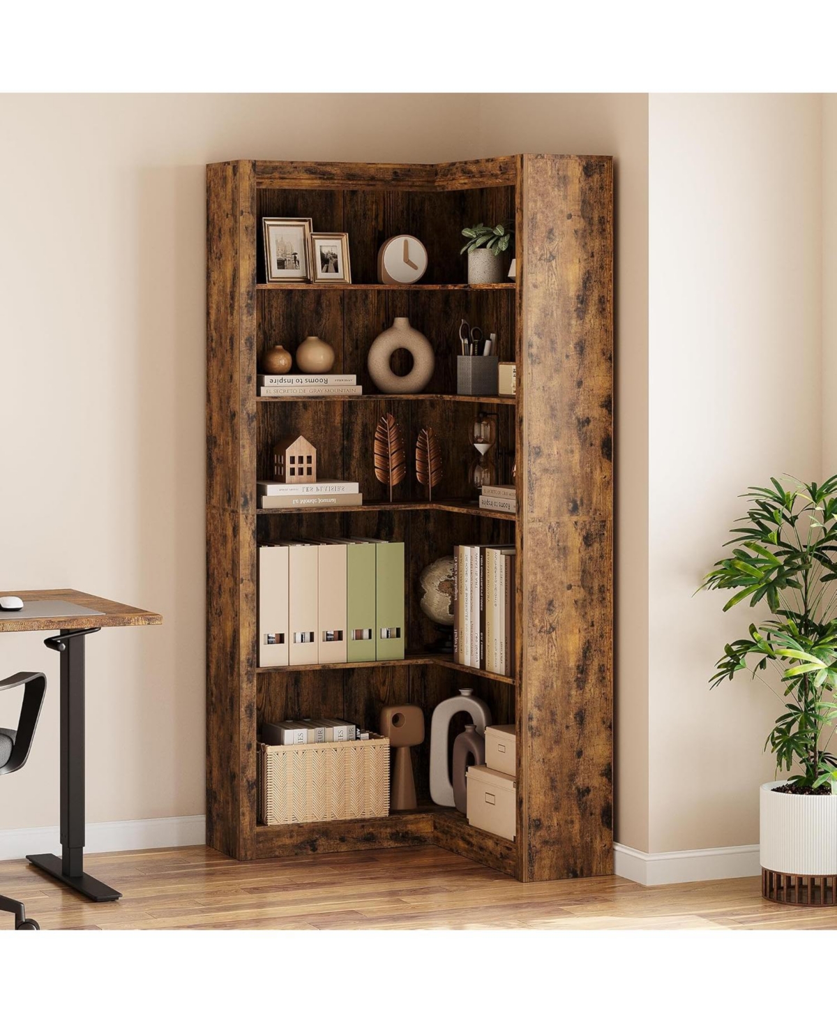 Click here for Gaomon Corner Bookshelf  71.8 in Corner Bookcase... prices