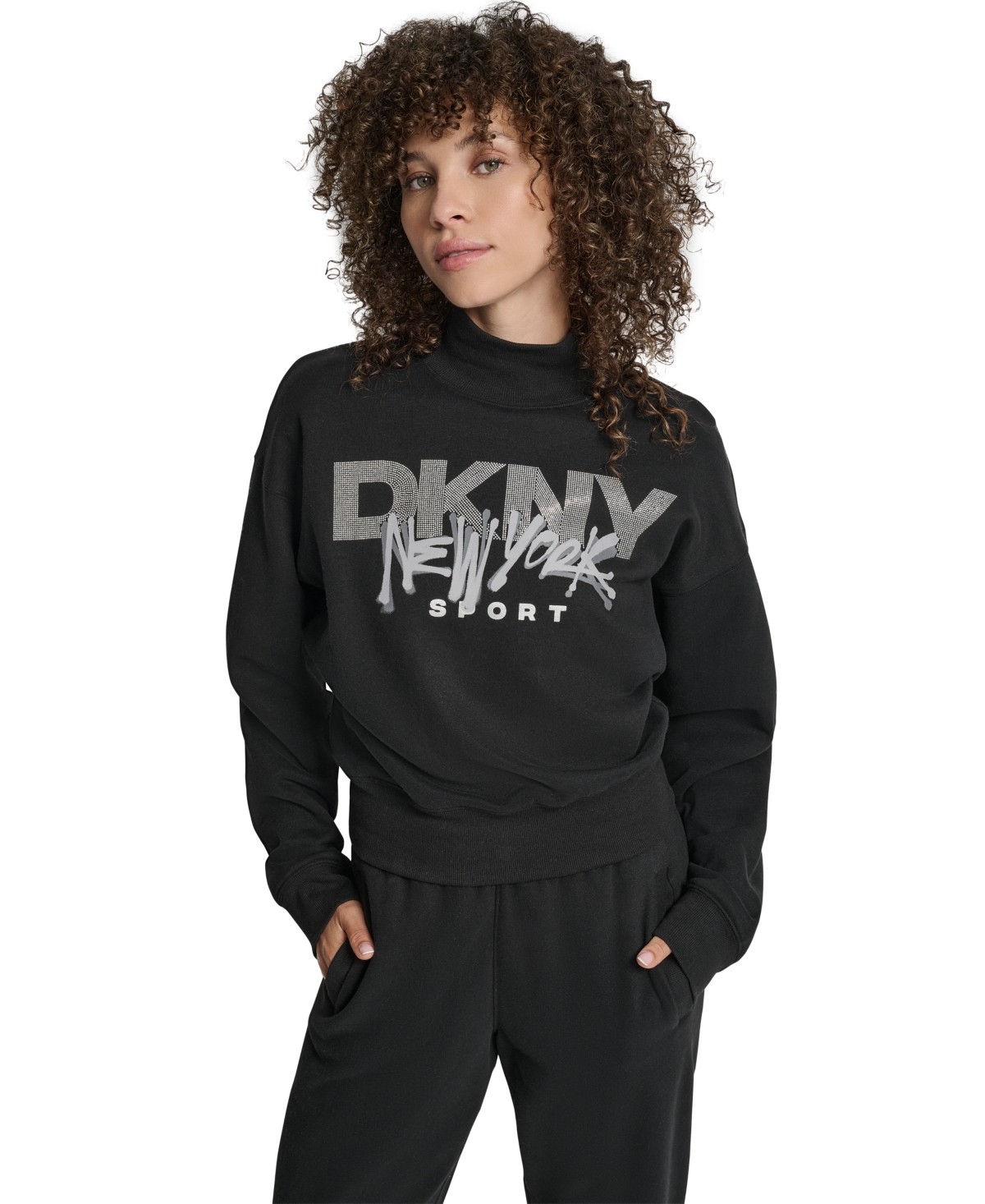 Click here for Dkny Womens Graffiti New York Logo Oversized Mock... prices