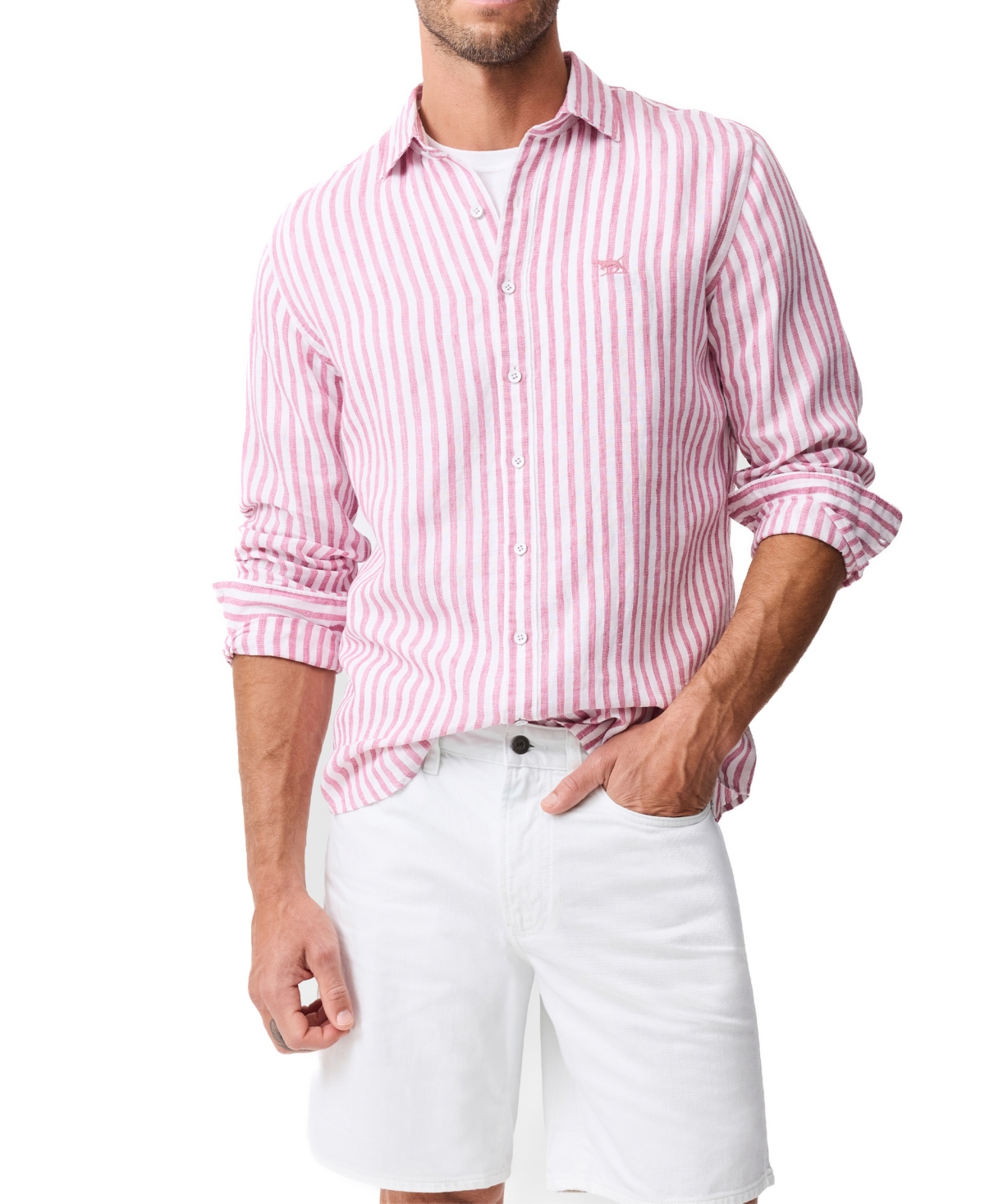 Click here for Rodd & Gunn Mens Seadown Pure Linen Shirt - Rosewa... prices