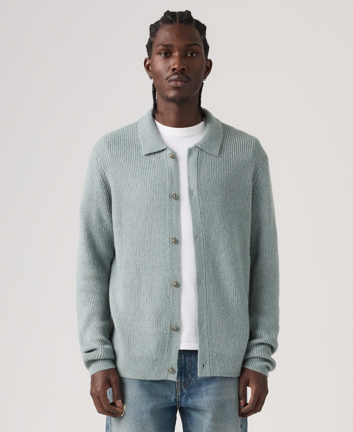 Click here for Levis Mens Catalina Spread Collar Cardigan - Lead prices