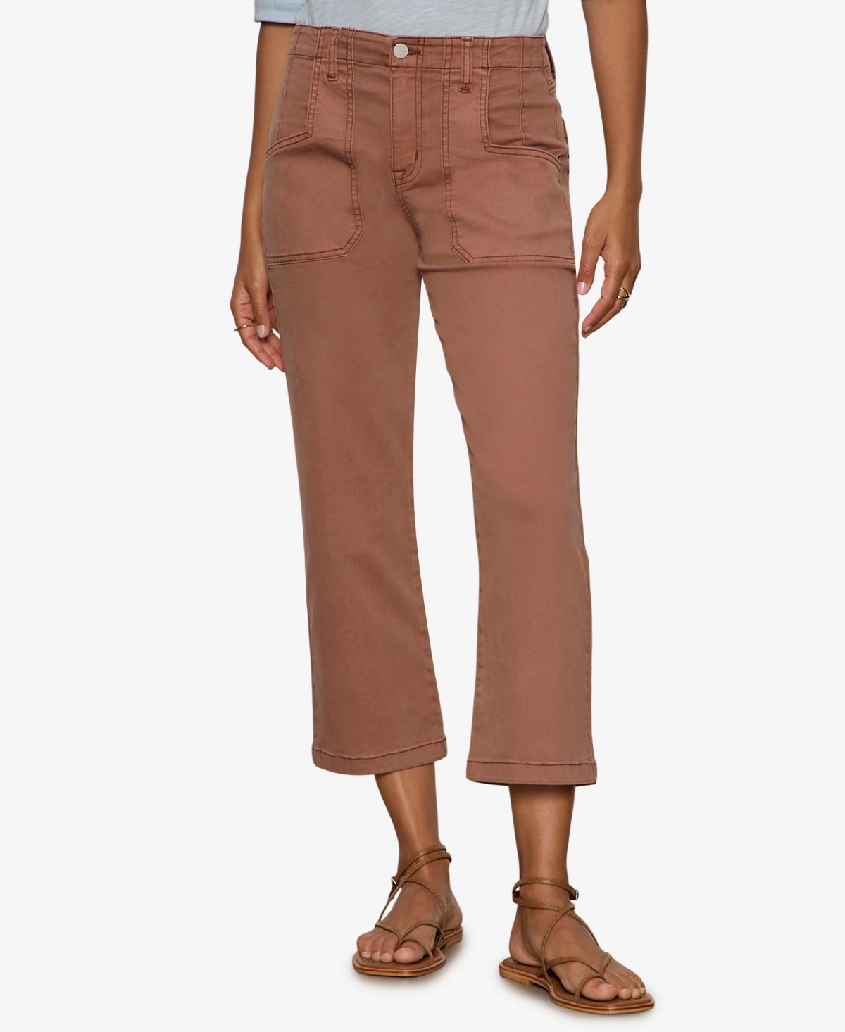 Click here for Sanctuary Womens Retreat Wide Leg Crop Jeans - Mud... prices