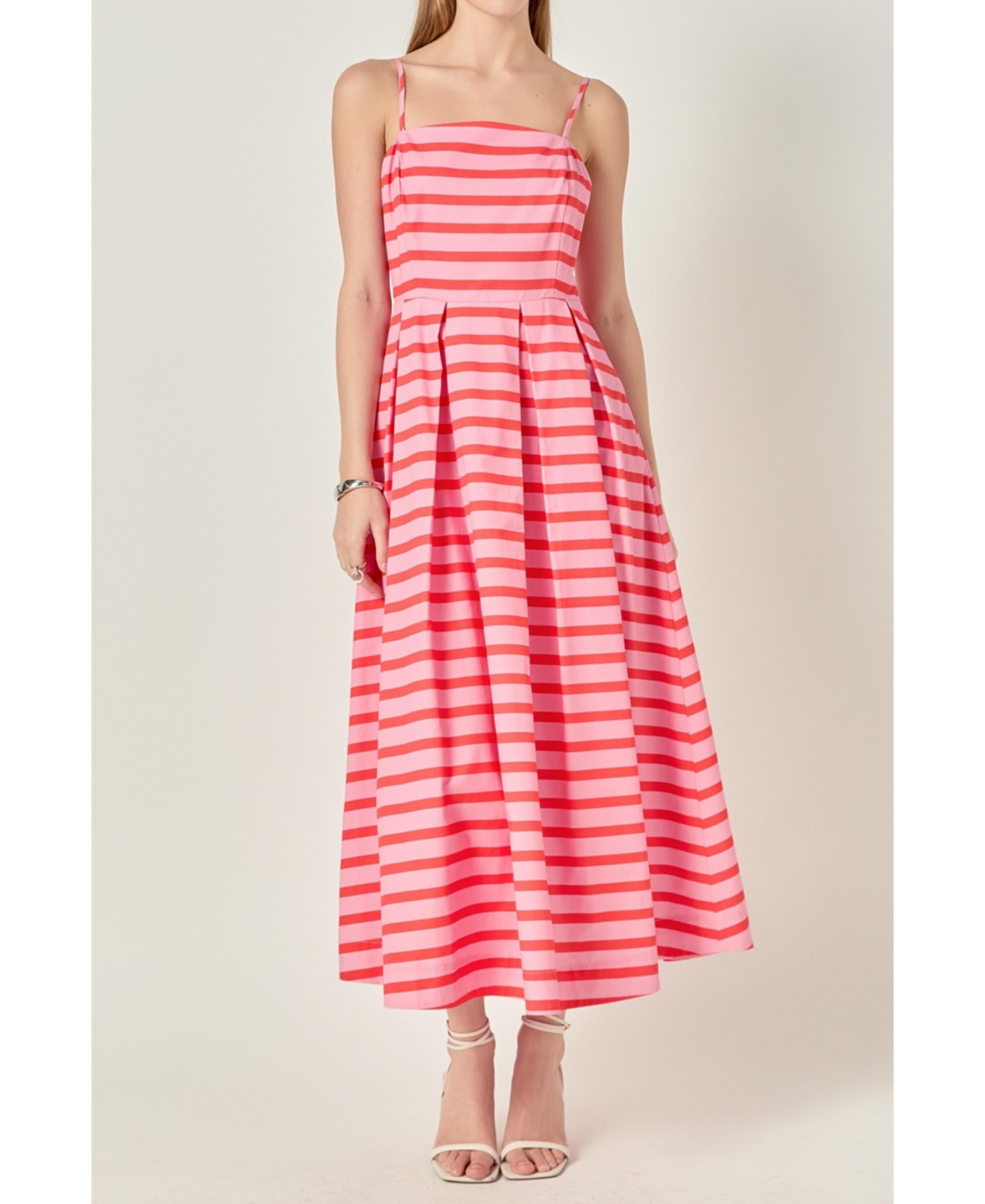 Click here for English Factory Womens Striped Midi Dress - Pink/o... prices