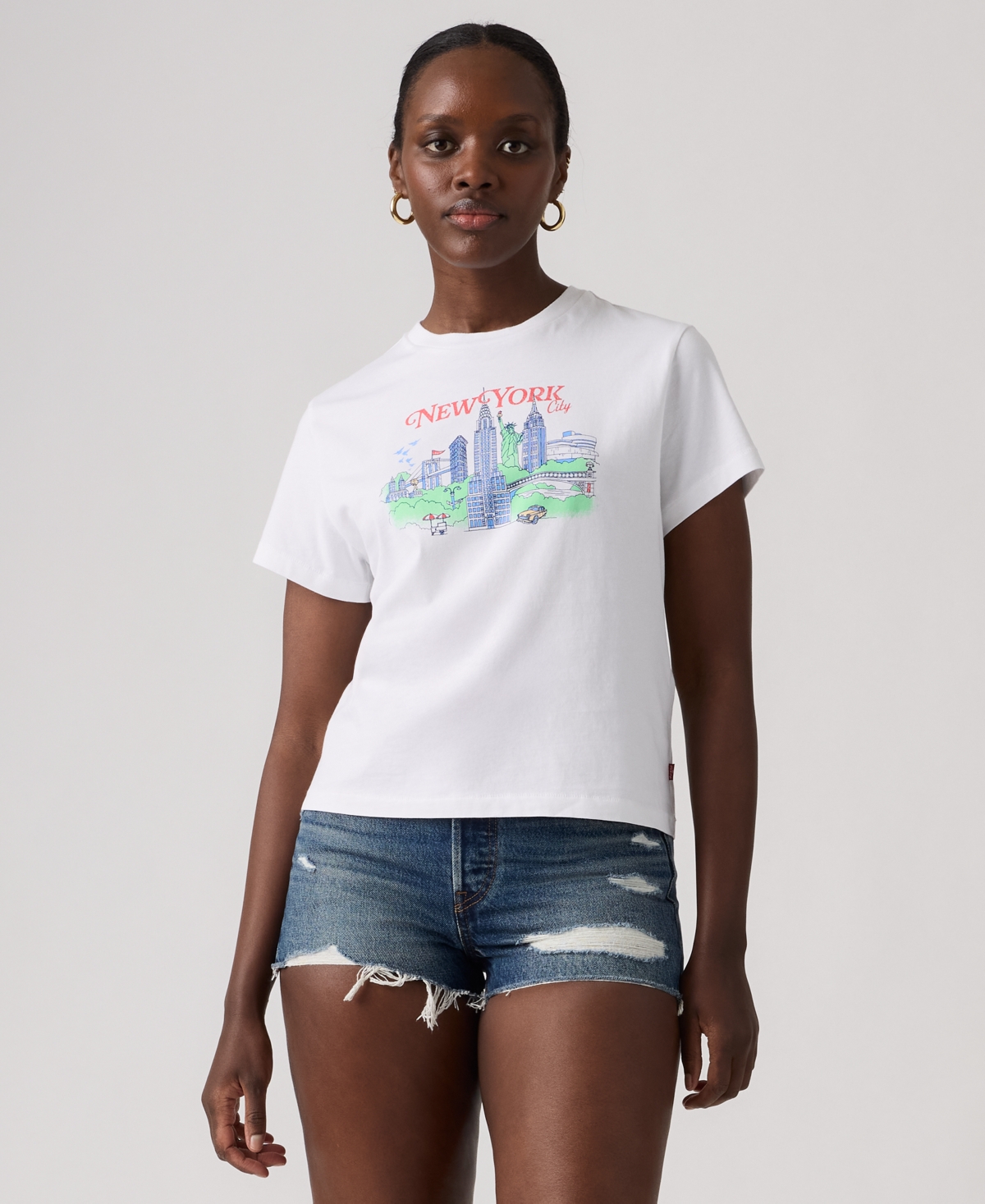 Click here for Levis Womens Crew Neck Graphic Print T-Shirt - Nyc... prices