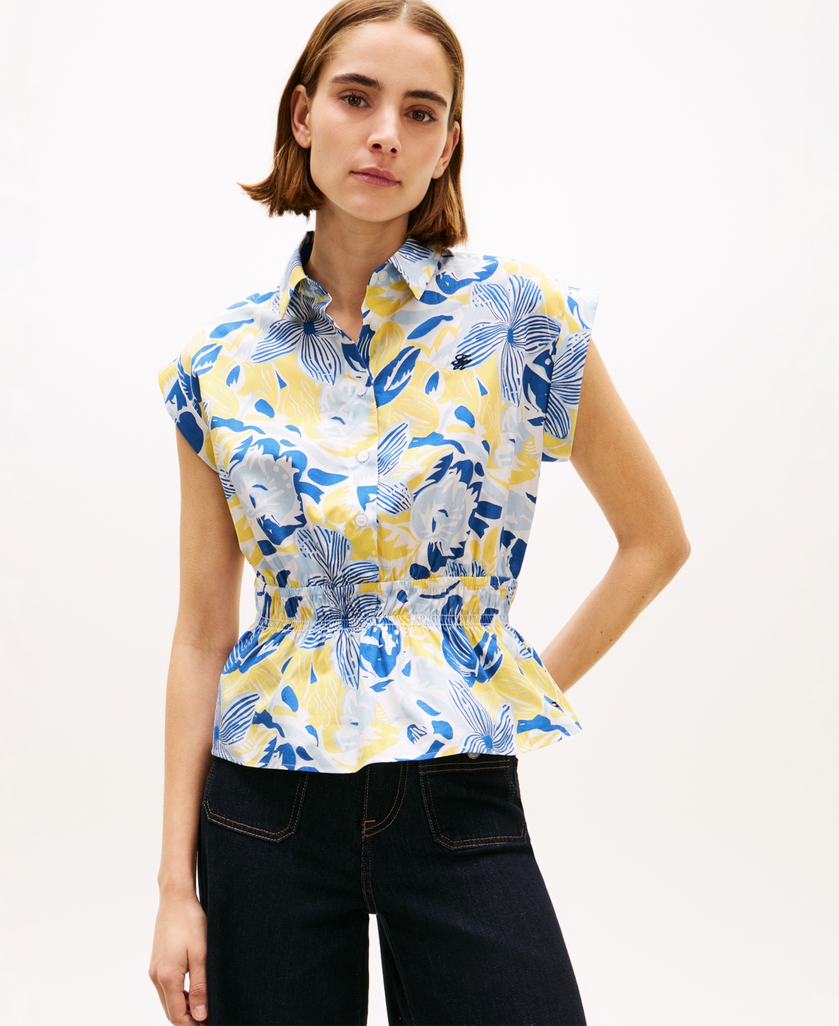 Click here for Tommy Hilfiger Womens Smocked Waist Shirt - Spring... prices