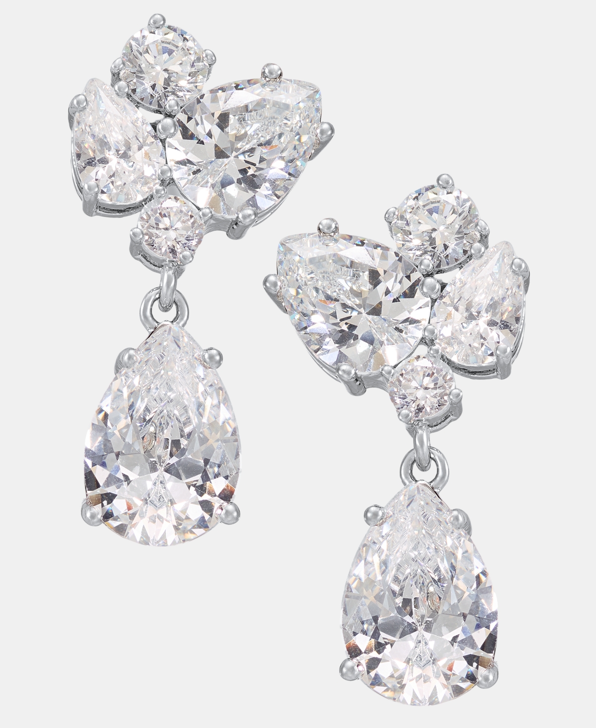 Click here for Givenchy Cubic Zirconia Cluster Drop Earrings - Wh... prices