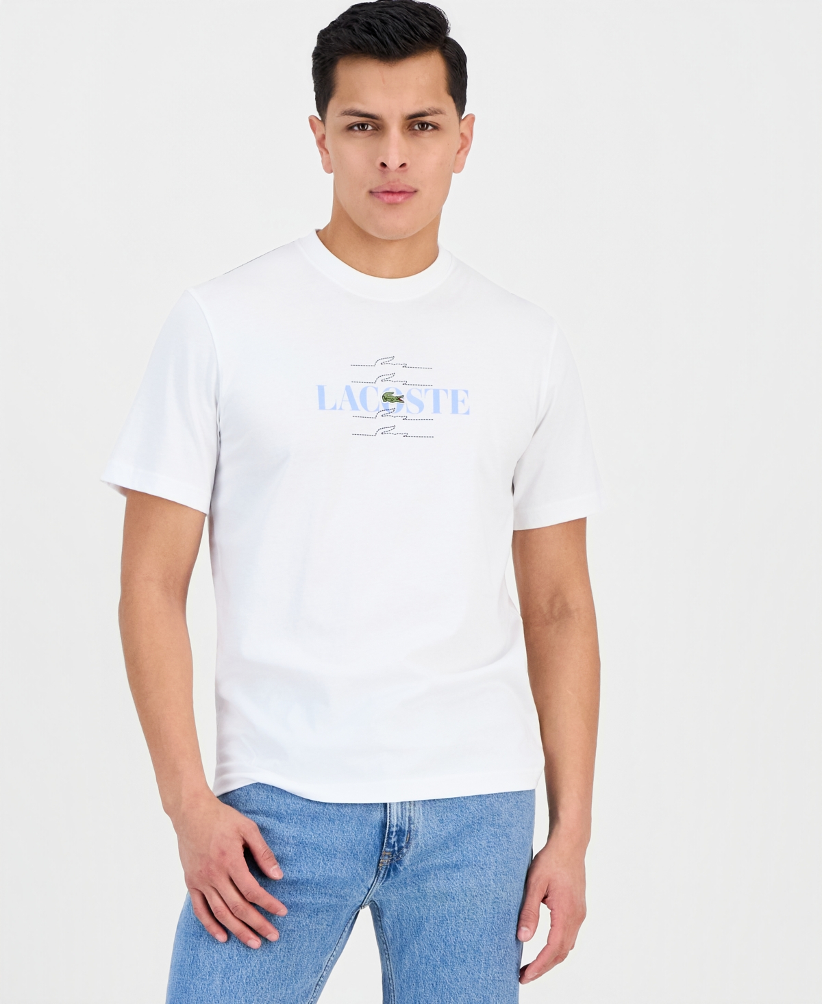 Click here for Lacoste Mens Short-Sleeve Graphic T-Shirt - White prices