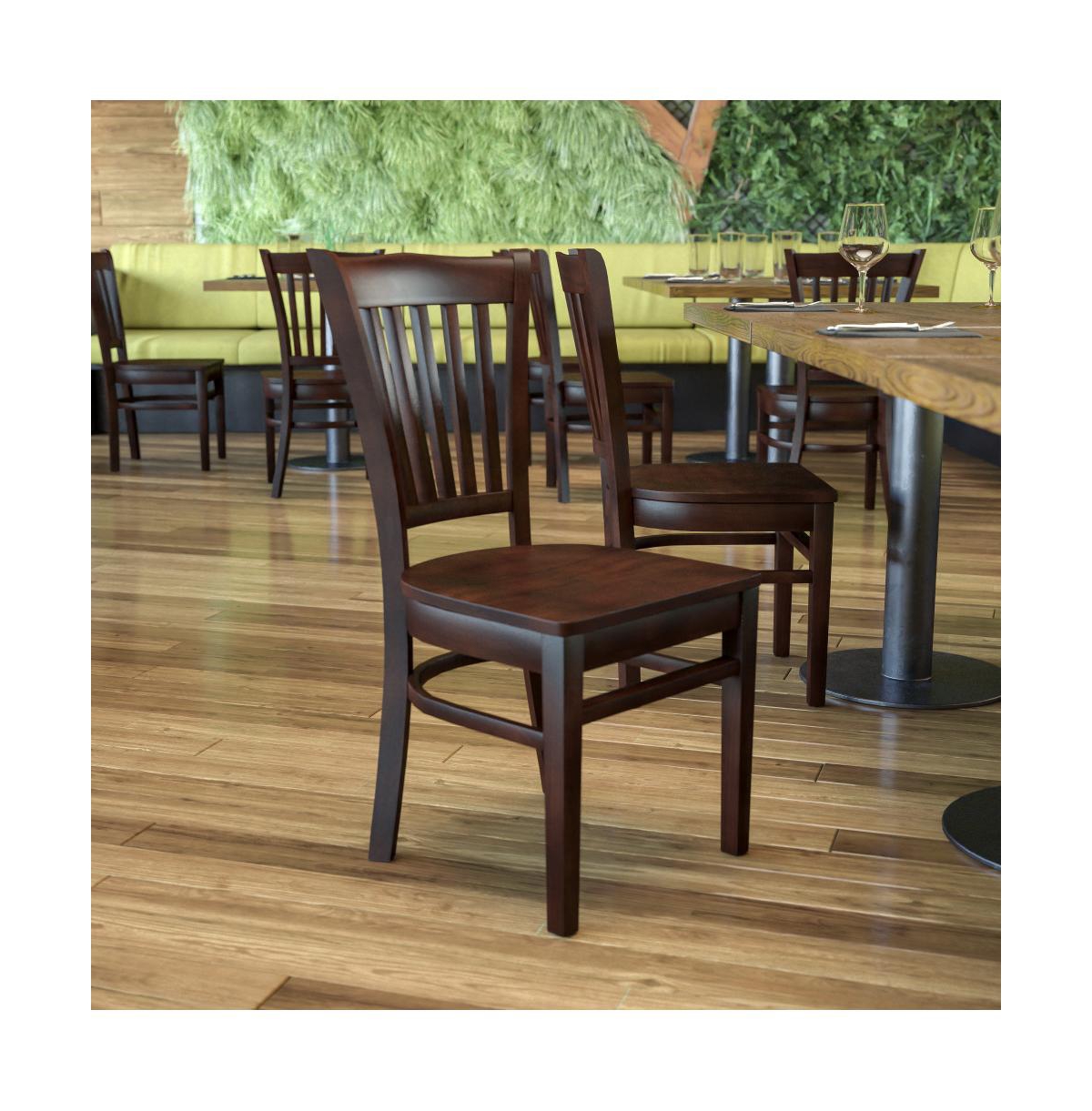 Click here for Emma+Oliver Vertical Slat Back Wooden Restaurant D... prices