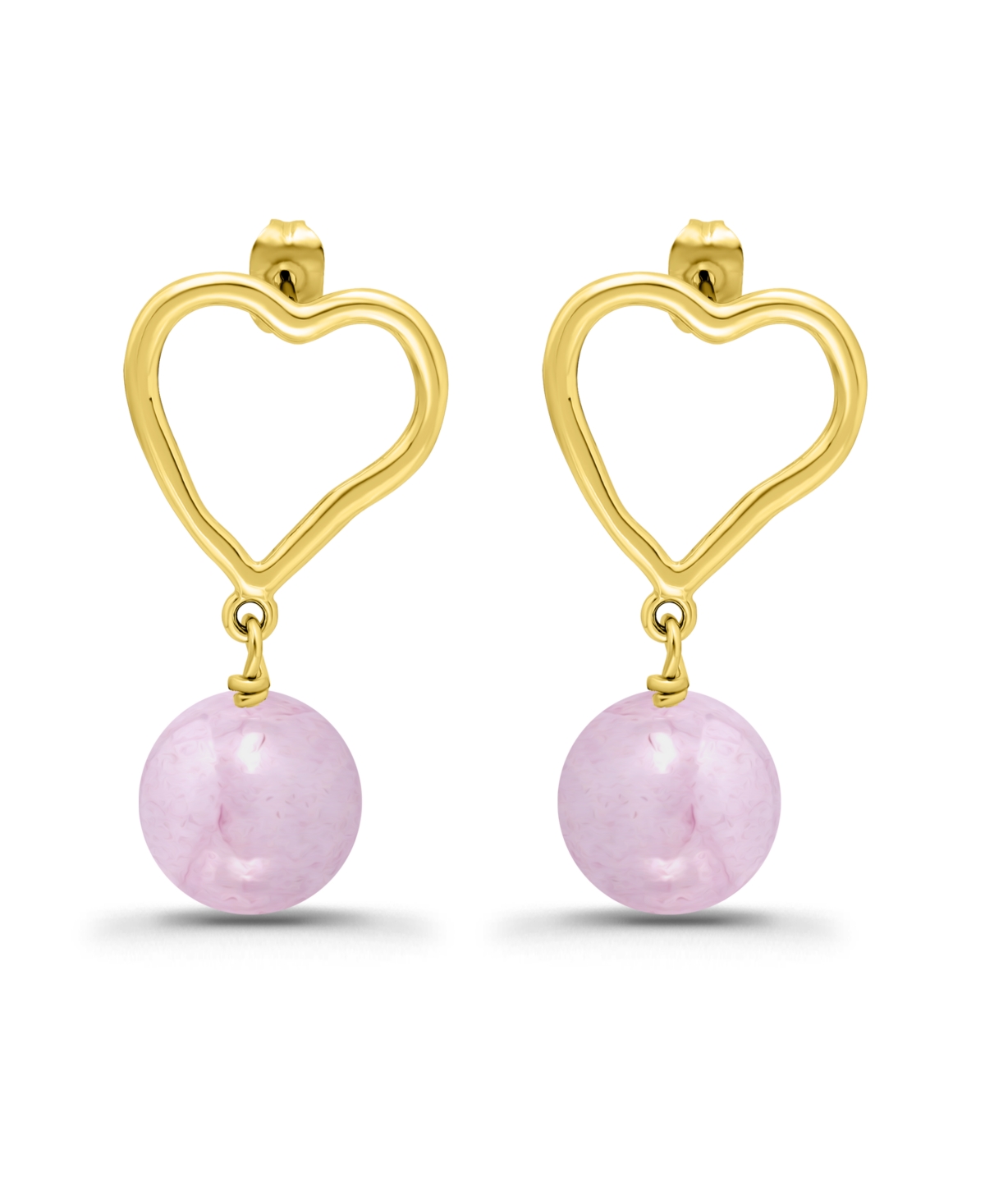 Click here for Macys Gold Plated Open Heart Post Earrings - Gold/... prices